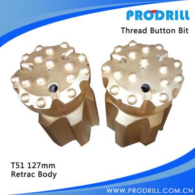 China T51， 127mm Thread button bits with Retrac skirt, 16buttons for sale