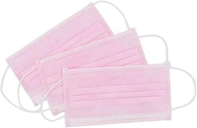 China Pink Disposable Respirator Mask Triple Layer Surgical Mask Dust Proof for sale