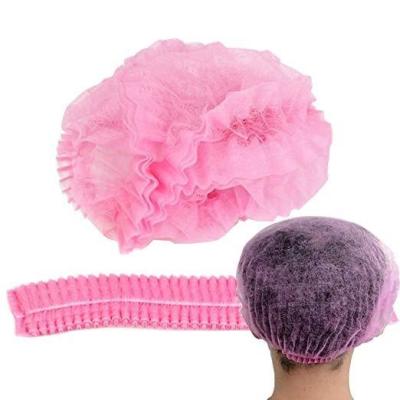 China Surgical Elastic Disposable Bouffant Cap White Mob Cap Beauty Salon Use for sale