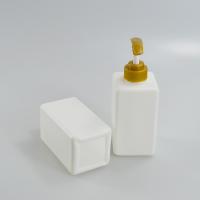 China 450ml HDPE Square Bottle for Shampoo and Lotion Square Plastic Shampoo Pump Bottle for sale