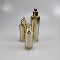 China 30ml 50ml 110ml Cylinder Acrylic Gold Emulsion Bottle with Pump Sprayer Sealing Type for sale