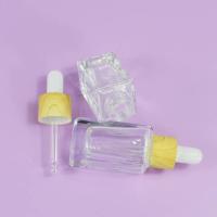 China Silk-screen Printing 10ml 15ml Glass Packaging Square Shape Bottle for Hair Essential Oil for sale