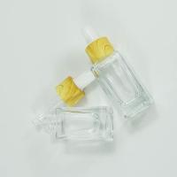 China Silk-screen Printing 10ml 15ml Glass Packaging Square Shape Bottle for Hair Essential Oil for sale