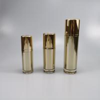 China 30ml 50ml 110ml Cylinder Acrylic Gold Emulsion Bottle with Pump Sprayer Sealing Type for sale