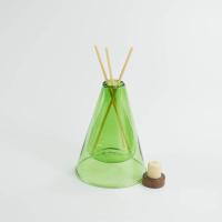 China Industrial Round Conical Glass 220ml 24 Neck Empty Perfume Diffuse Glass Aromatherapy Bottle Customized Color for sale
