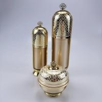 China Acrylic Gold Crown Emulsion Bottle Cosmetic Packaging Bottle 50g 120g Luxury Acrylic for sale