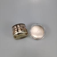 China 15g 30g 50g Round Gold Eco-Friendly Acrylic Cream Jar with Oblique Shoulder Design for sale