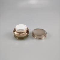 China 15g 30g 50g Round Gold Eco-Friendly Acrylic Cream Jar with Oblique Shoulder Design for sale