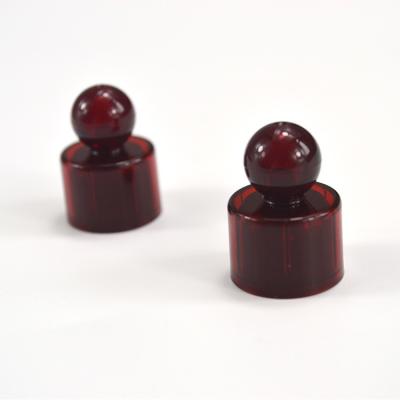 China Plastic Cosmetic Perfume Container in Red Color with 12mm Screw Lid for sale
