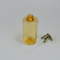 China PP Material Plastic Bottle Pump Lotion Dispenser with UV Coating and Matt Gold Collar for sale