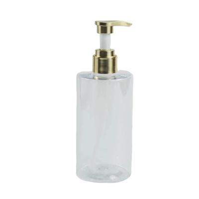 China 350ml Round Flat Shoulder Lotion Pump Bottle for Plastic Shampoo Shower Gel Packaging for sale