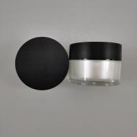 China 110g Plastic Cap Round Acrylic Black and White Cream Jar with Black Lid for Skin Care for sale