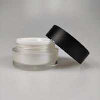 China 110g Plastic Cap Round Acrylic Black and White Cream Jar with Black Lid for Skin Care for sale