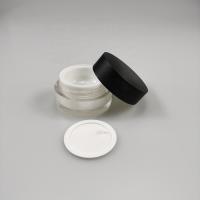 China 110g Plastic Cap Round Acrylic Black and White Cream Jar with Black Lid for Skin Care for sale