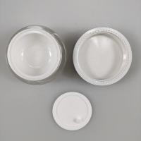China 110g Plastic Cap Round Acrylic Black and White Cream Jar with Black Lid for Skin Care for sale