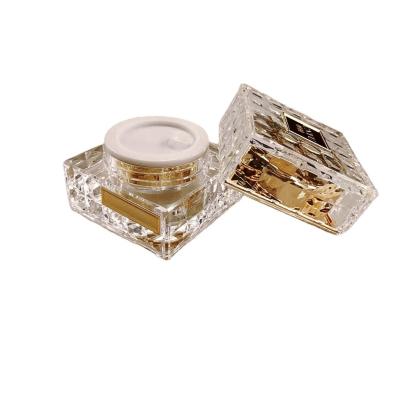 China 30g 50g Acrylic Gold Cream Jar for Skincare Cream Plastic Jar Eco-friendly and Design for sale