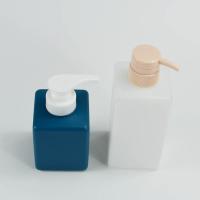 China 500ml 16oz Plastic HDPE Square Shape Bottle with Pump for Shampoo Shower Gel Packaging for sale