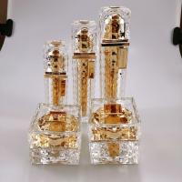 China 30g 50g Acrylic Gold Cream Jar for Skincare Cream Plastic Jar Eco-friendly and Design for sale