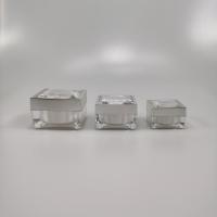 China Skin Care Cream Plastic Cap 15g 30g 50g Square Acrylic Eye Cream Jar with Diamond Silver Lid for sale