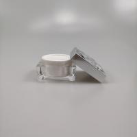 China Skin Care Cream Plastic Cap 15g 30g 50g Square Acrylic Eye Cream Jar with Diamond Silver Lid for sale