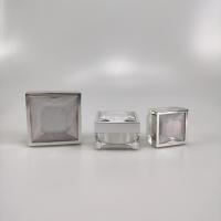 China Skin Care Cream Plastic Cap 15g 30g 50g Square Acrylic Eye Cream Jar with Diamond Silver Lid for sale
