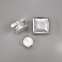 China Skin Care Cream Plastic Cap 15g 30g 50g Square Acrylic Eye Cream Jar with Diamond Silver Lid for sale