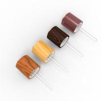 China Plastic Cap Included 18mm 20mm 24mm Bamboo Wood Press Button Dropper for Essential Oil Bottle for sale