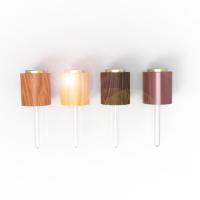 China Plastic Cap Included 18mm 20mm 24mm Bamboo Wood Press Button Dropper for Essential Oil Bottle for sale