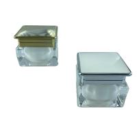 China Silk-screen Printing Cosmetic Jar 30g/50g Square Acrylic Jar for end Makeup Packaging for sale