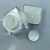 China Silk-screen Printing Cosmetic Jar 30g/50g Square Acrylic Jar for end Makeup Packaging for sale