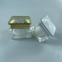 China Silk-screen Printing Cosmetic Jar 30g/50g Square Acrylic Jar for end Makeup Packaging for sale