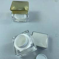 China Silk-screen Printing Cosmetic Jar 30g/50g Square Acrylic Jar for end Makeup Packaging for sale