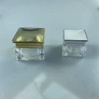 China Silk-screen Printing Cosmetic Jar 30g/50g Square Acrylic Jar for end Makeup Packaging for sale