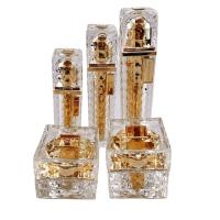 China 30ml 50ml 100ml Gold Luxury Emballage Cosmetique Acrylic Cosmetic Packaging Lotion Bottle for sale