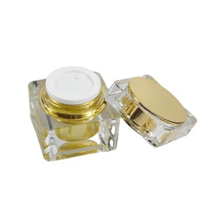 China OEM/ODM Yes 30g Square Container Acrylic Cream Jar Plastic Jar for Customized Bottle Color for sale