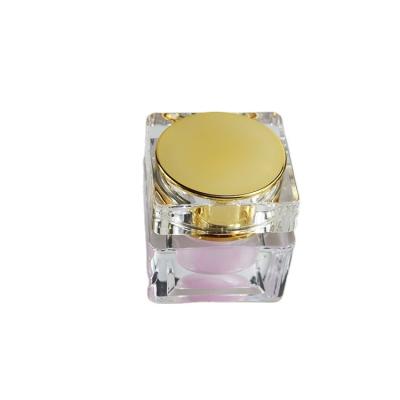 China 30g Square Container Pink Acrylic Cream Jar Plastic Jar for Luxury Skin Care Products for sale