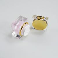 China 30g Square Container Pink Acrylic Cream Jar Plastic Jar for Luxury Skin Care Products for sale