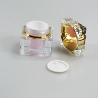 China 30g Square Container Pink Acrylic Cream Jar Plastic Jar for Luxury Skin Care Products for sale