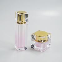 China 30g Square Container Pink Acrylic Cream Jar Plastic Jar for Luxury Skin Care Products for sale