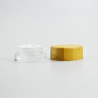 China 5g Frosted Clear Glass Jar with Bamboo Wood Lid Keep Your Cosmetic Face Cream Fresh for sale