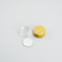 China 5g Frosted Clear Glass Jar with Bamboo Wood Lid Keep Your Cosmetic Face Cream Fresh for sale