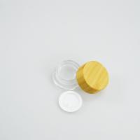 China 5g Frosted Clear Glass Jar with Bamboo Wood Lid Keep Your Cosmetic Face Cream Fresh for sale