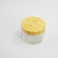 China 200g Glass Cream Jar With Bamboo Lid for Product Body Butter in any color you want for sale