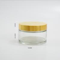 China 200g Glass Cream Jar With Bamboo Lid for Product Body Butter in any color you want for sale