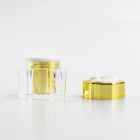 China Reusable Cosmetic Packaging Container 10g Gold Eye Cream Acrylic Plastic Jar Material for sale