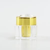 China Reusable Cosmetic Packaging Container 10g Gold Eye Cream Acrylic Plastic Jar Material for sale