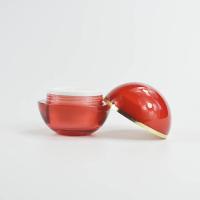 China Printing Silk-screen 50g Round Ball Shape Acrylic Cream Jar for Cosmetics Plastic Jar for sale