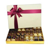China Custom Logo Premium Luxury  Packaging Truffle Chocolate Box With Paper Divide for sale
