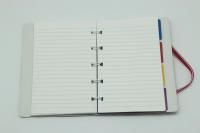 China White Flower Pink Purple PU Softcover YO Wire Notebook Printing Service for sale