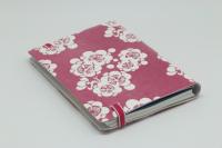 China White Flower Pink Purple PU Softcover YO Wire Notebook Printing Service for sale